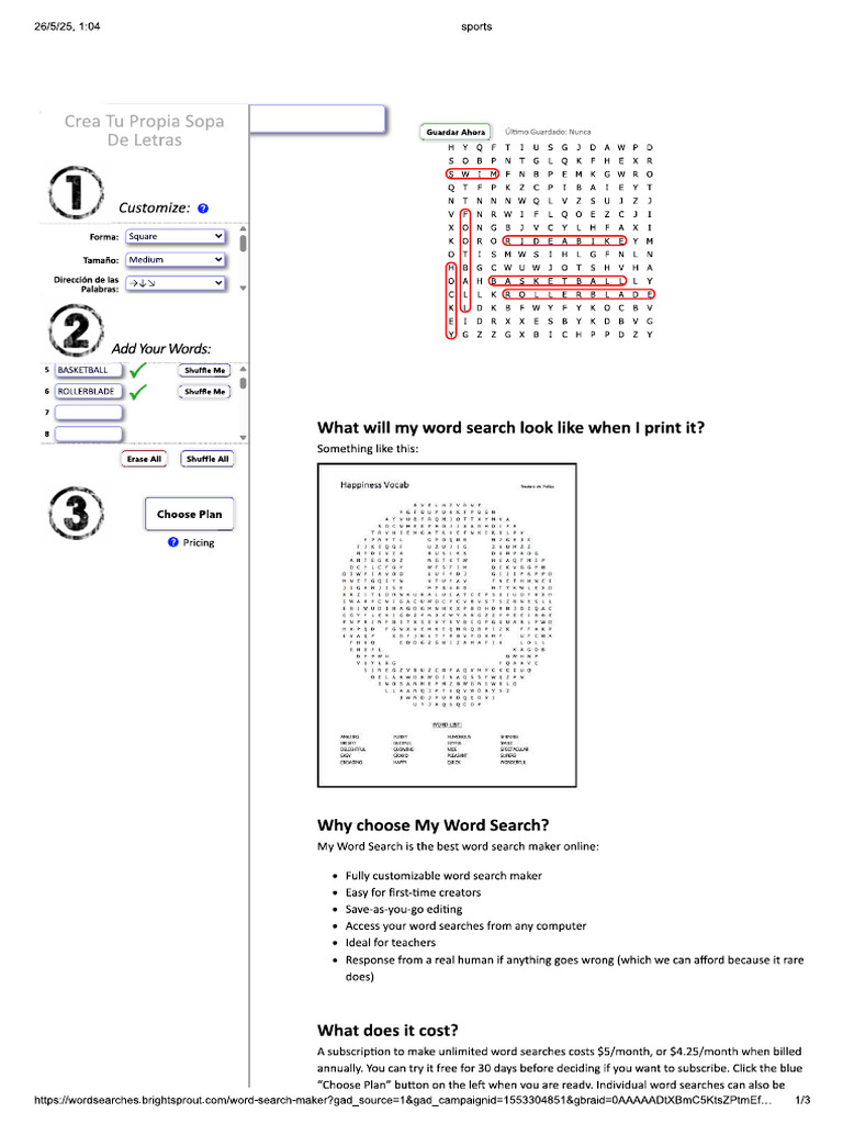 Sopa de Letras Sports | PDF