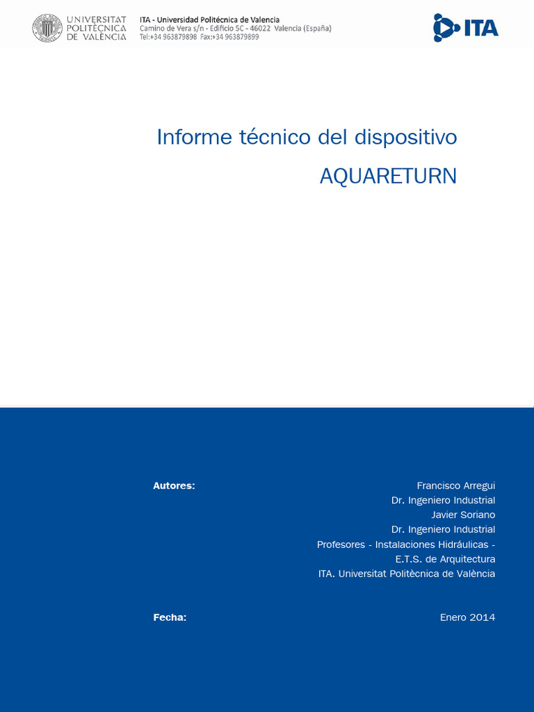 Manual AQUA RETURN | PDF | Agua | Tap (Válvula)