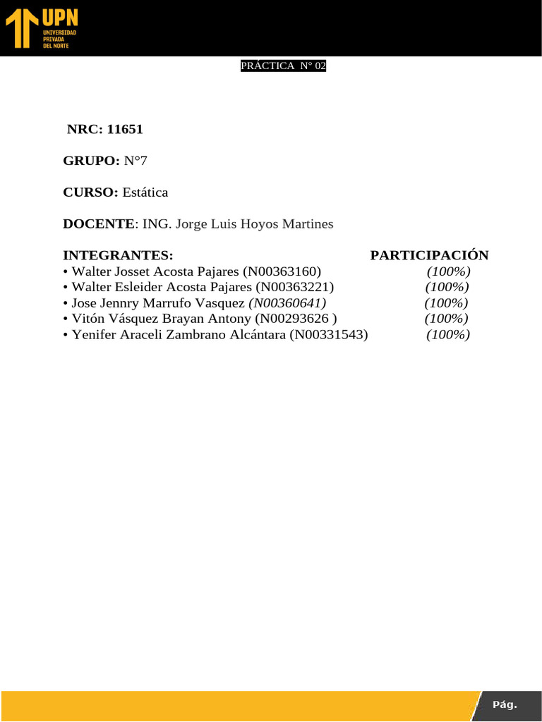 Práctica Calificada #01 | PDF