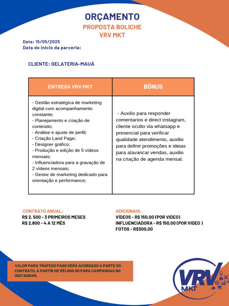 Proposta Boliche - VRV MKT PDF | PDF