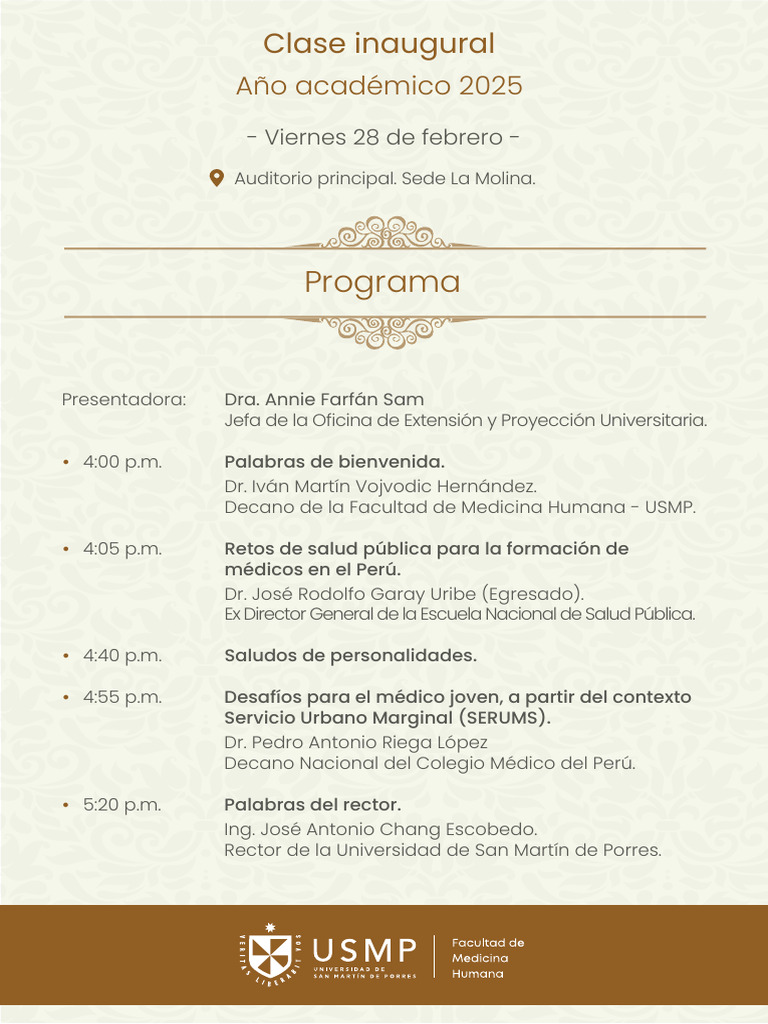 Programa Clase Inaugural 2025 | PDF