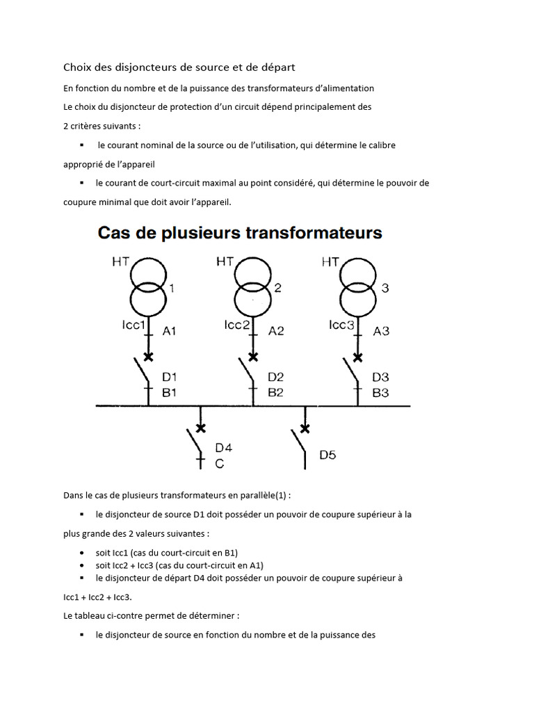 Choix des disjoncteurs pour transformateurs | PDF | Transformateur ...