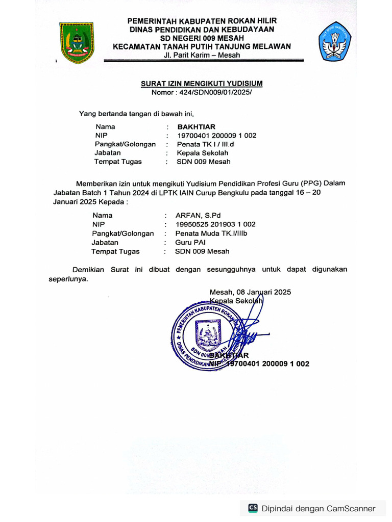 Surat Izin Yudisium Arfan | PDF