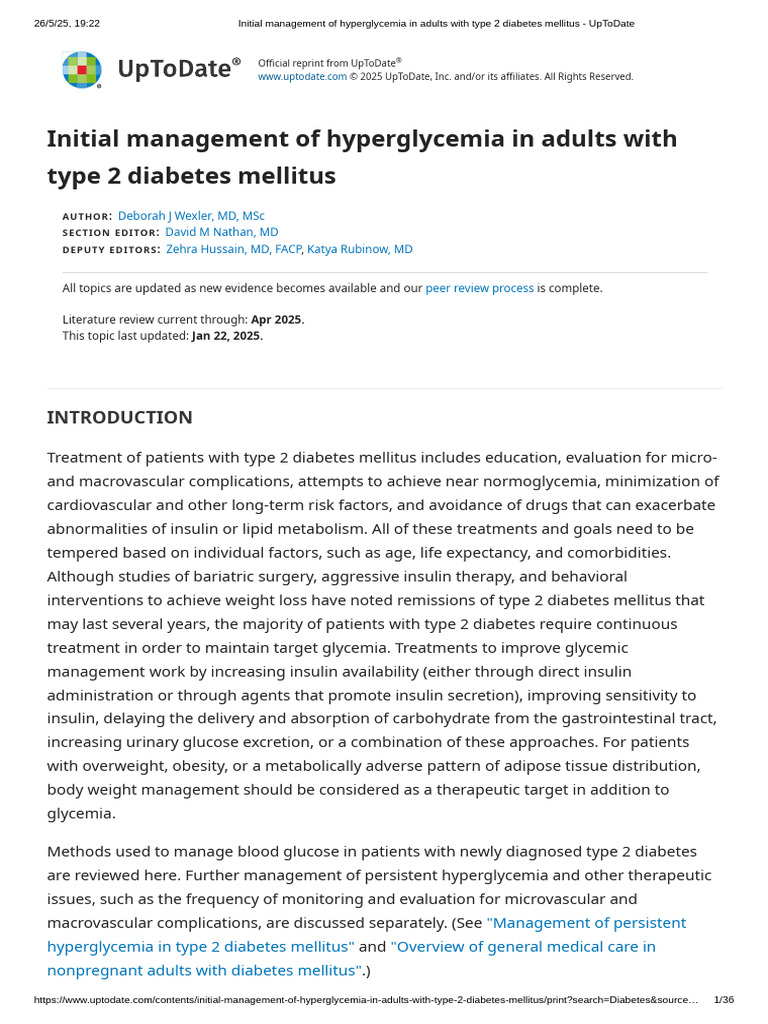 Managing Hyperglycemia in Type 2 Diabetes | PDF | Diabetes | Glycated ...