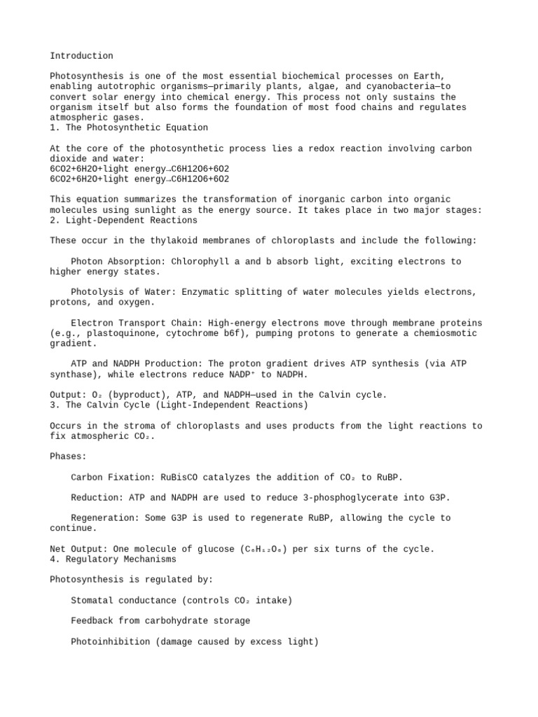 Photosynthesis - Energy Conversion | PDF | Photosynthesis | Chemistry