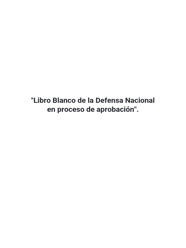 Libro Blanco de La Defensa Nacional | PDF