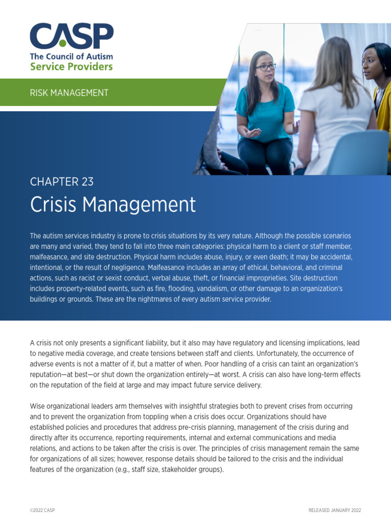 Chapter 23 CASP Org Guidelines CrisisManagement | PDF | Crisis ...