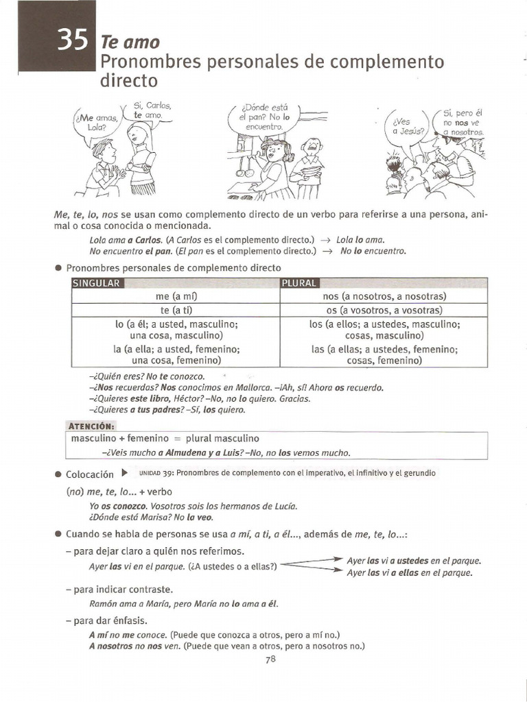 Ejercicios Pronombres Complemento Directo e Indirecto | PDF | Objeto (gramática) | Pronombre