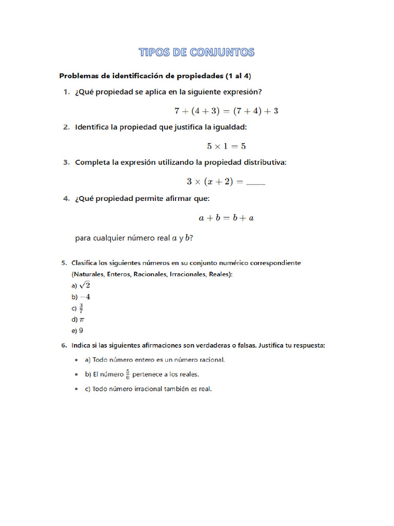 Tipos de Conjuntos | PDF