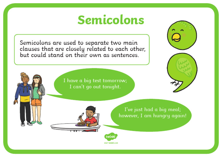 (426566) Semicolon Punctuation Poster | PDF