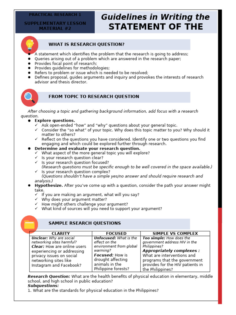 PR1 - Supplemental 2 (Statement of the Problem) | PDF | Question ...
