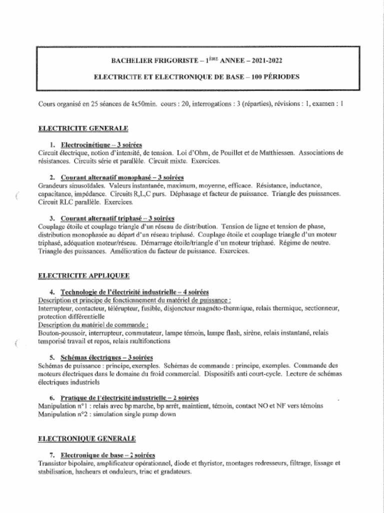 ELEL - Notes de Cours - Partie 1 | PDF