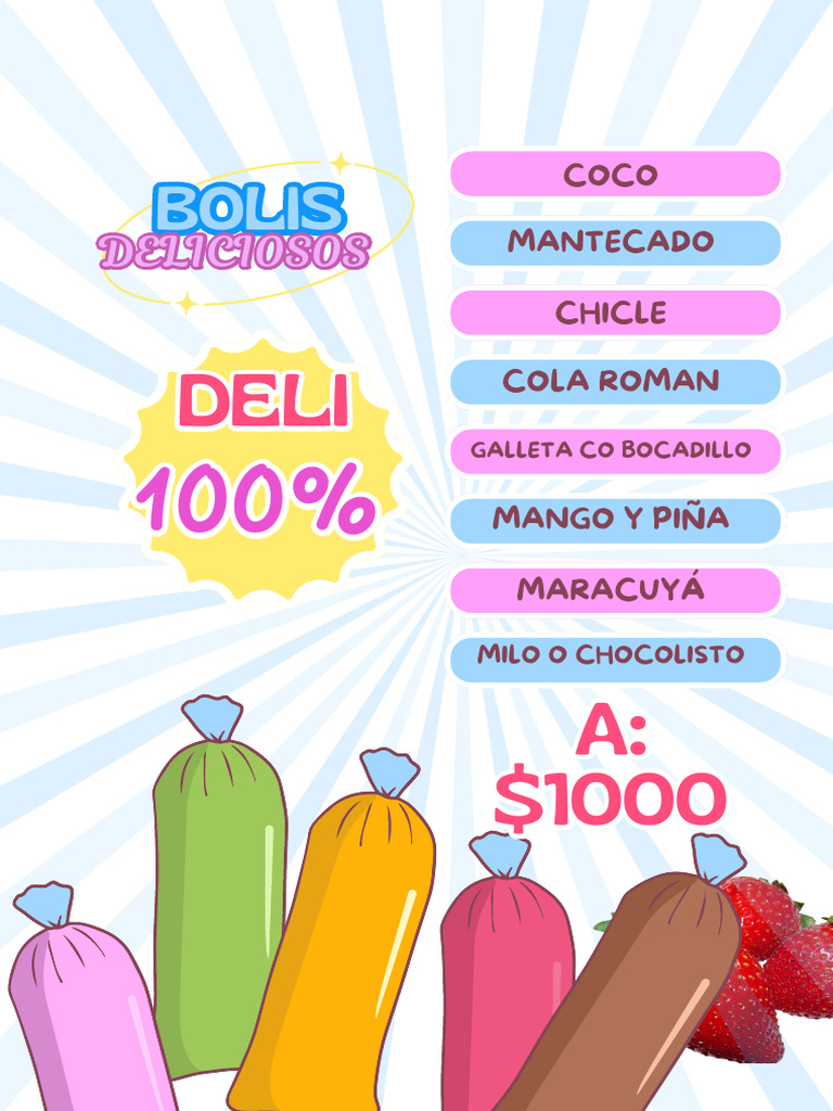 Póster Bolis Sabores Frutales Sencillo Azul | PDF