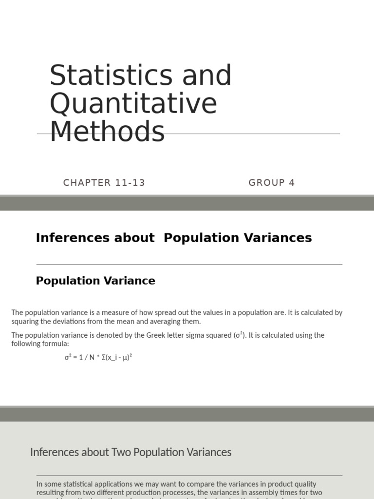 Statistics and Quantitative Methods | PDF | Analysis Of Variance | Variance