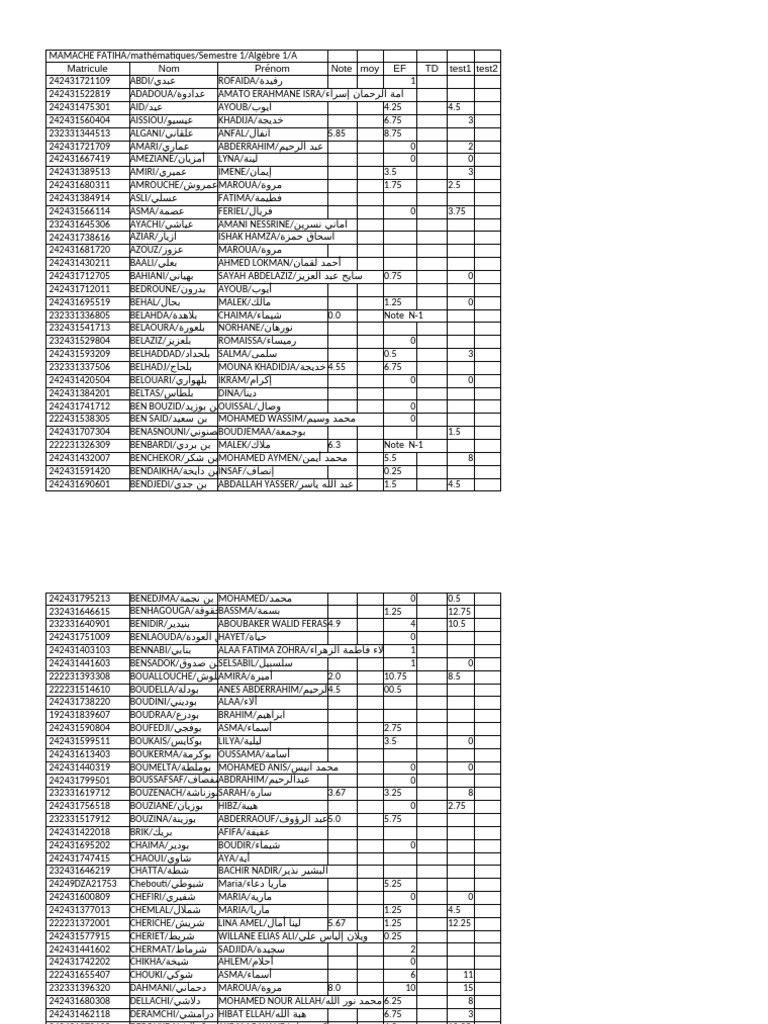 L1 MATH Section A - ALG1 - S1-2024-2025 | PDF