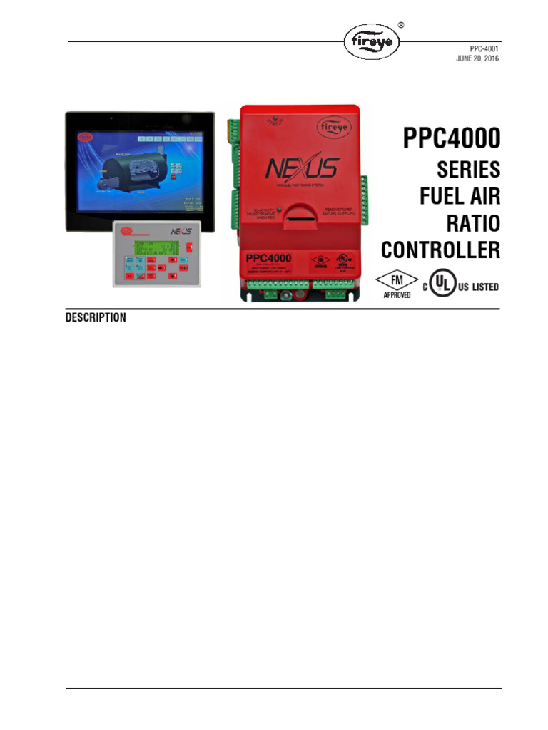 Fireye PPC4000 Fuel Air Ratio Controller | PDF | Relay | Electrical Wiring