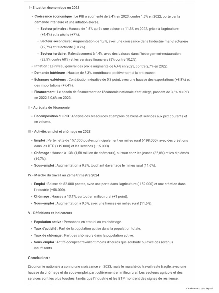 Résumé Économie de Maroc Chapitre 1 | PDF