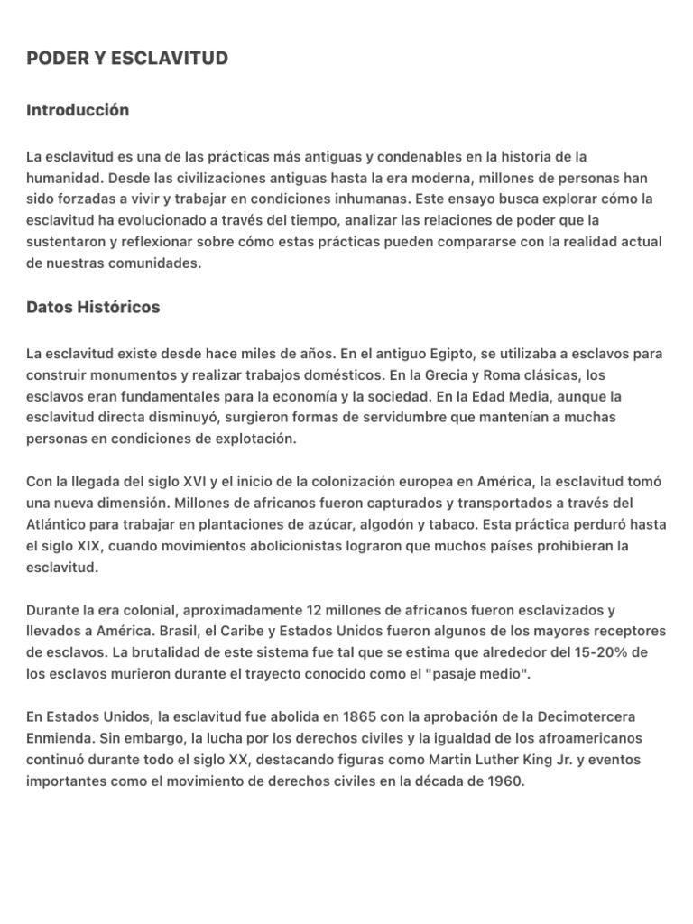 Poder y Esclavitud | PDF | Esclavitud | Abolicionismo