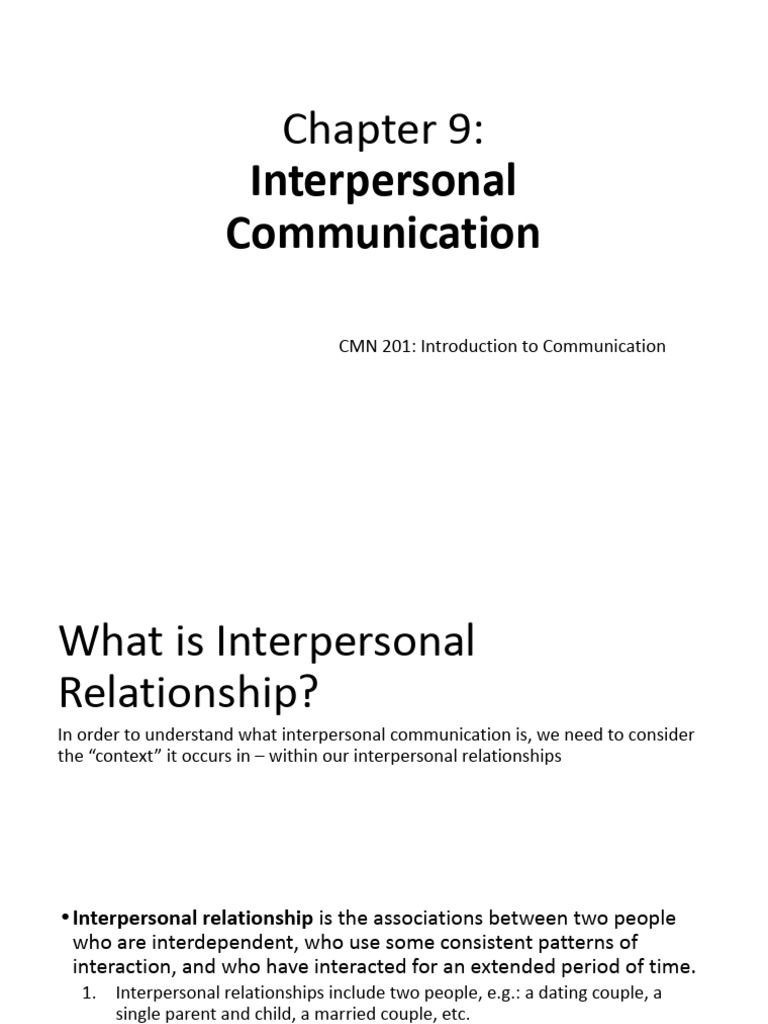 Lecture 13 - Interpersonal Communication | PDF | Interpersonal Communication | Communication