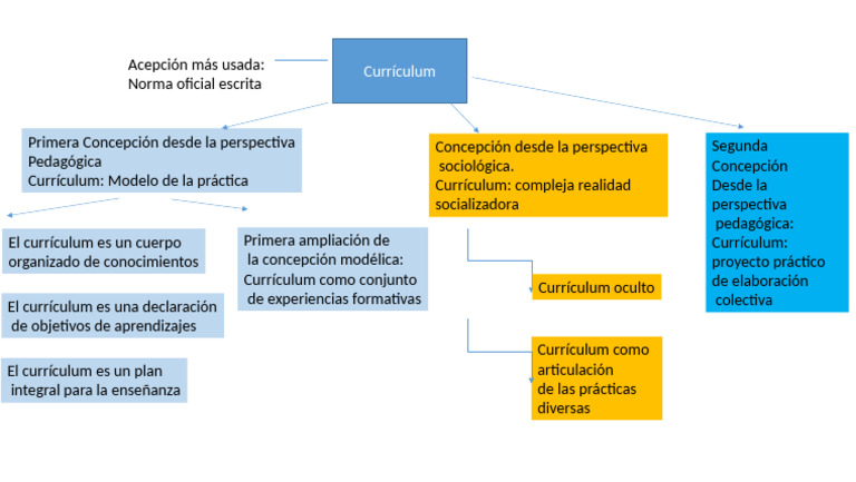 Viejas y Nuevas Concepciones de Curriculum Virtz y Palamidessi. Esquema | PDF