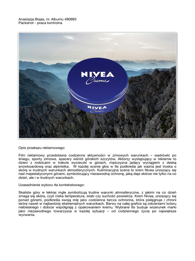 Reklama Radiowa I Telewizyjna - Krem Nivea | PDF