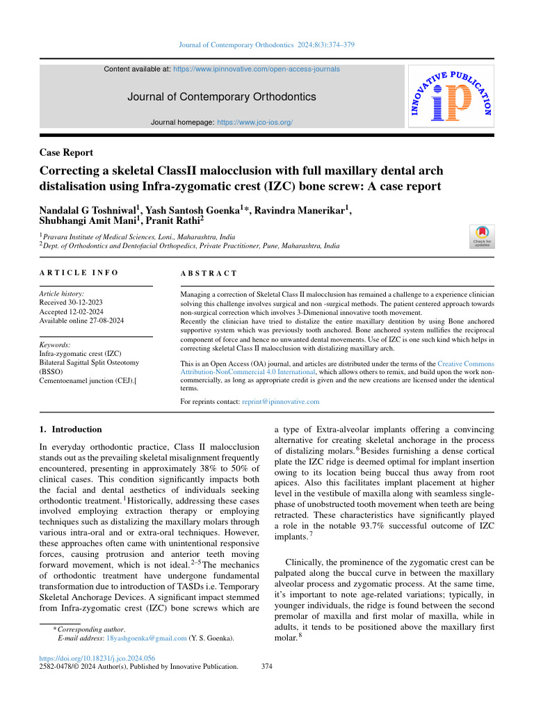 Correcting A Skeletal Classii Malocclusion With Full Maxillary Dental ...