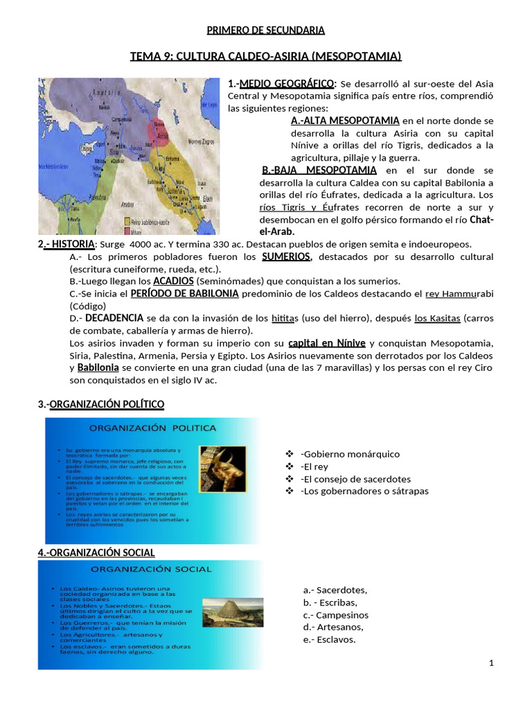 Cultura Caldeo-Asiria en Mesopotamia | PDF | Mesopotamia | Babilonia