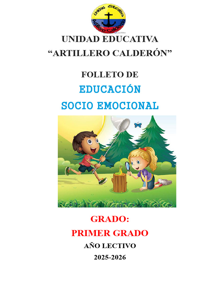 Folleto de Educación Socio Emocional Primer Grado | PDF