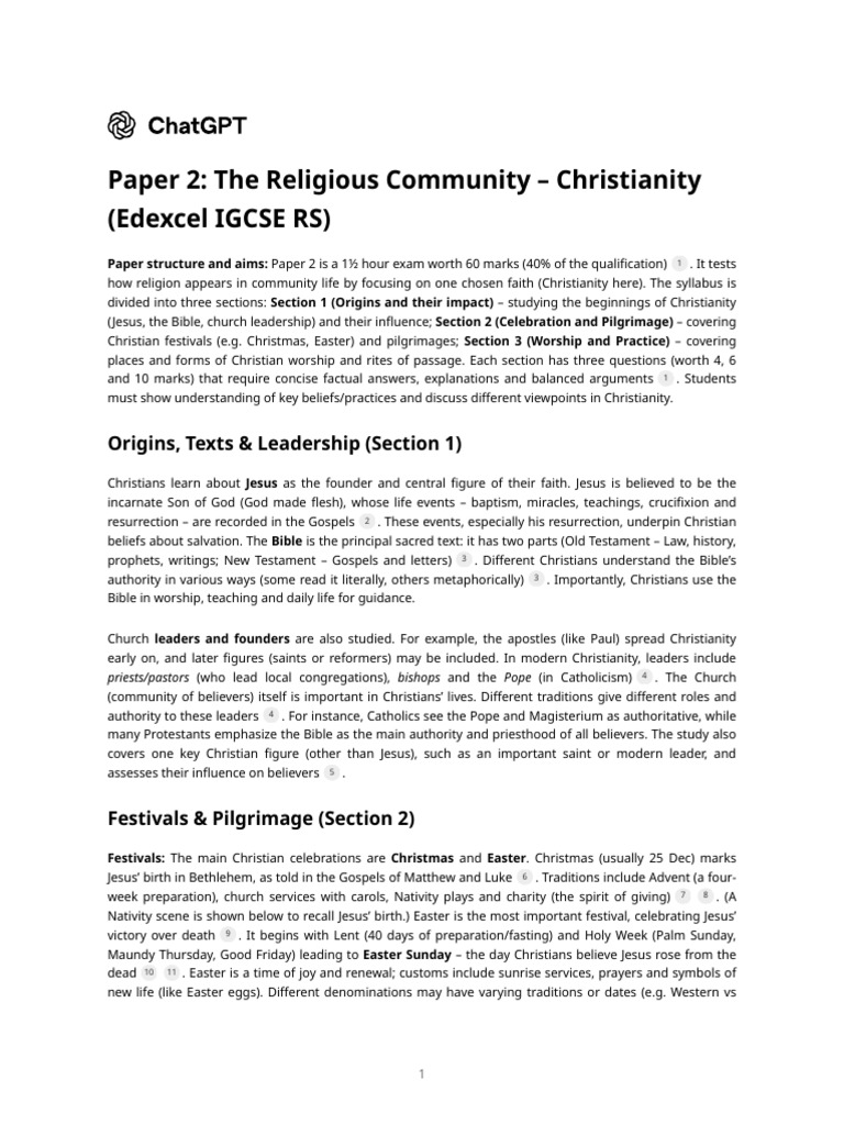 Understanding Christianity: Worship & Festivals | PDF | Christian ...