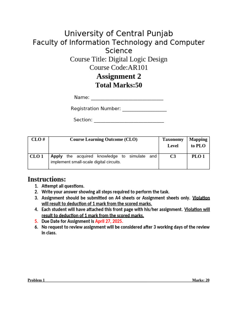 Programming Fundamentals Assignment For Loop | PDF