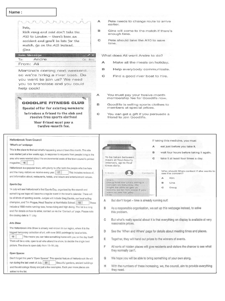 b1 Test 4 Preliminary Test Plus | PDF