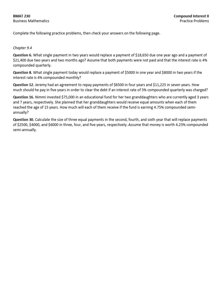 Compound Interest II | PDF