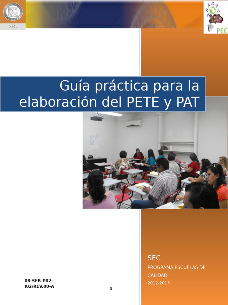 Guía para elaborar PETE y PAT escolar | PDF | Enseñando | Maestros
