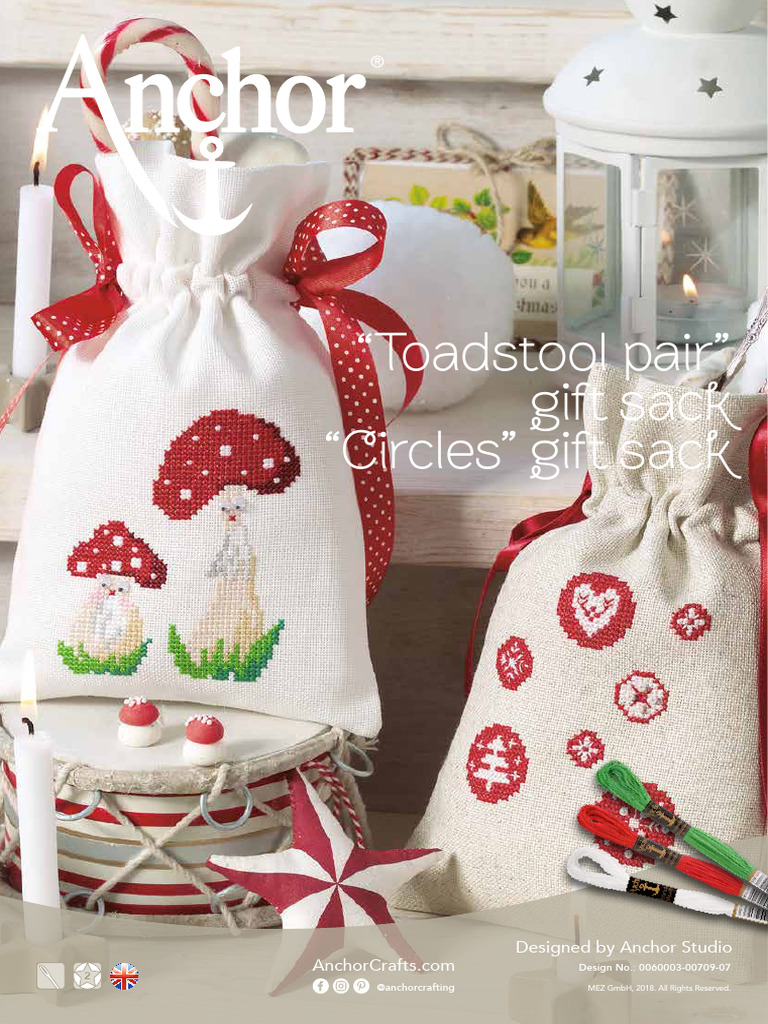 Enchanting Christmas Toadstool Pair and Circle Sack in Anchor ...