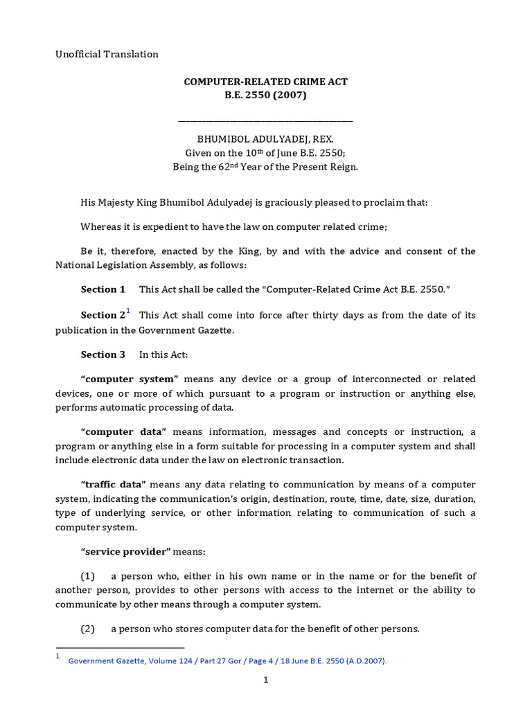 Computer-Related Crime Act Overview | PDF | Crimes | Crime & Violence