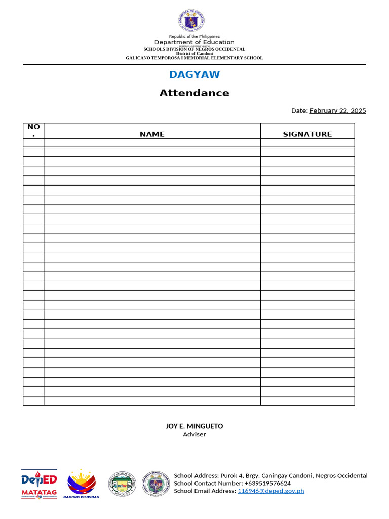 Attendance Dagyaw | PDF