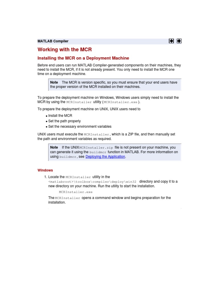 MCRInstaller Instructions | PDF | Installation (Computer Programs) | Directory (Computing)