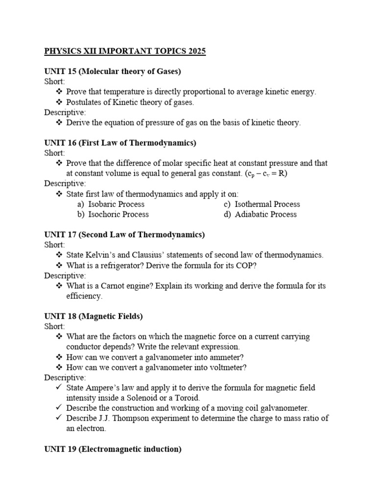 Xii Phy Imp Questions 2025 | PDF | Inductor | Rectifier