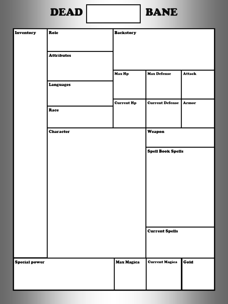 3rd Character Sheet | PDF