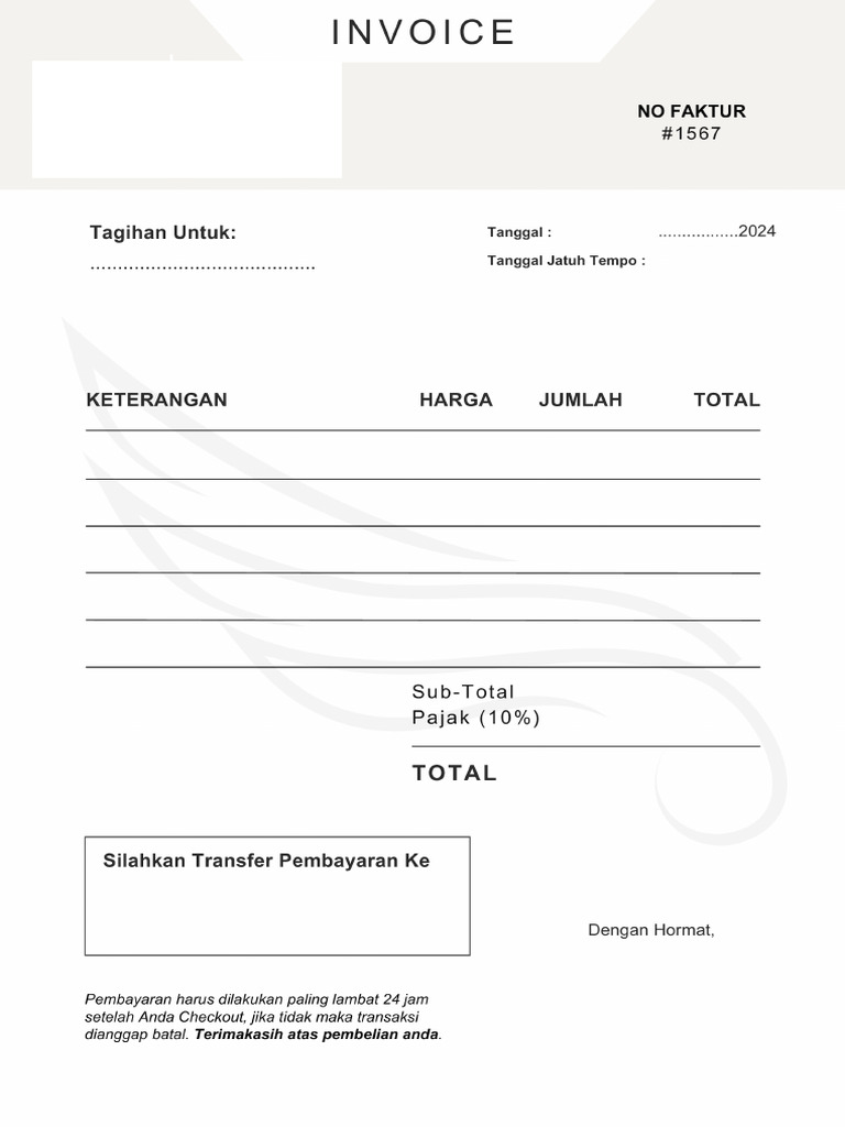 Abu-Abu Dan Putih Minimalis Tagihan Pembayaran Invoice | PDF