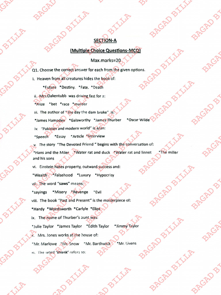 Xii English Pechs College Prelium Paper - 2025 | PDF