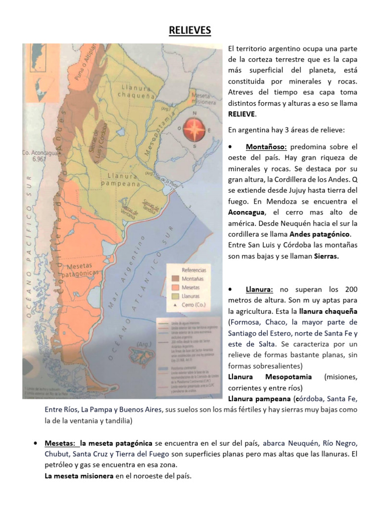 RELIEVES Argentina | PDF | Clima | Montañas