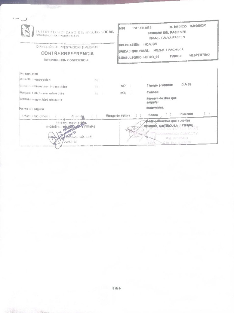 Certificado Incapacidad IMSS Urgencias Editable PDF | PDF