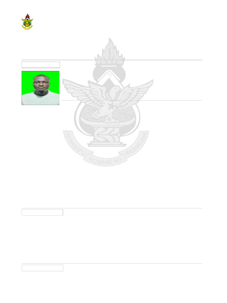 KNUST Online Admission Application Form | PDF | Ghana