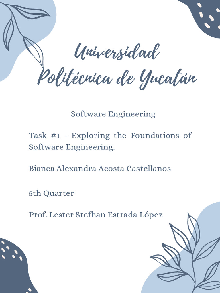 Blue Simple Aesthetic Floral Notebook Cover Page A4 | PDF