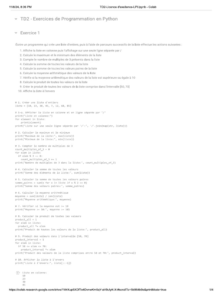 TD2 Licence D'exellence LPI | PDF