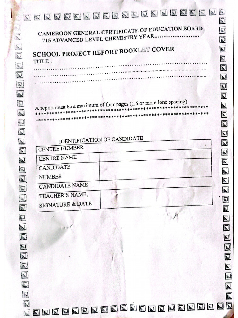 Chemistry School Project Report | PDF