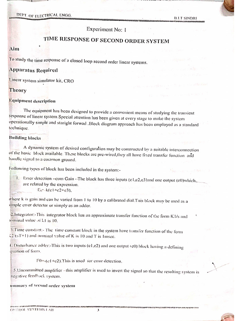 Control System Lab | PDF