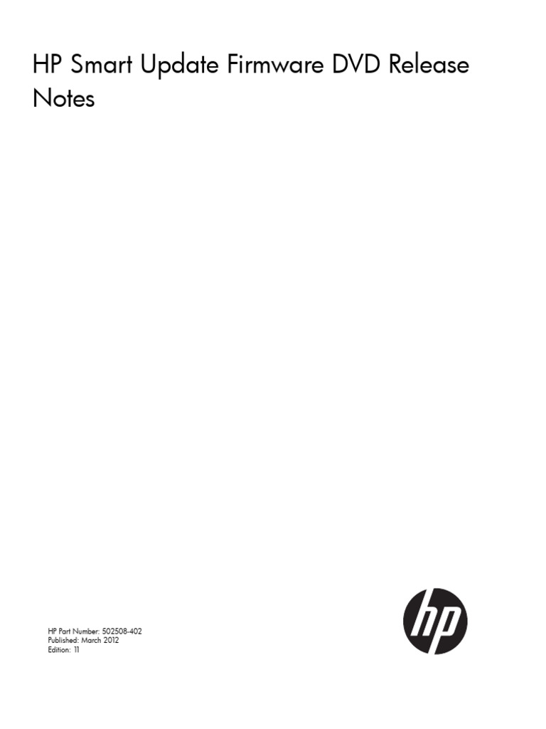 HPE - c03259576 - HP Smart Update Firmware DVD 10.00 Release Notes ...