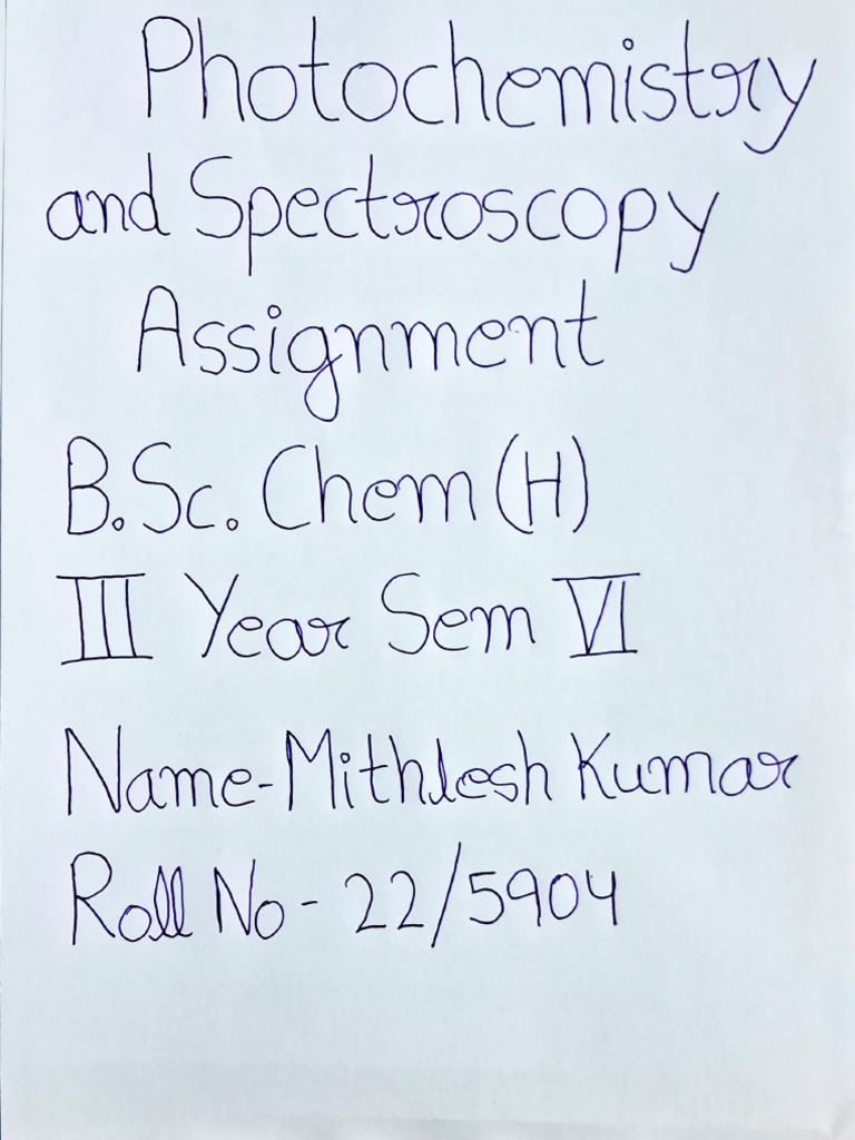 Physical Chemistry Assignment | PDF